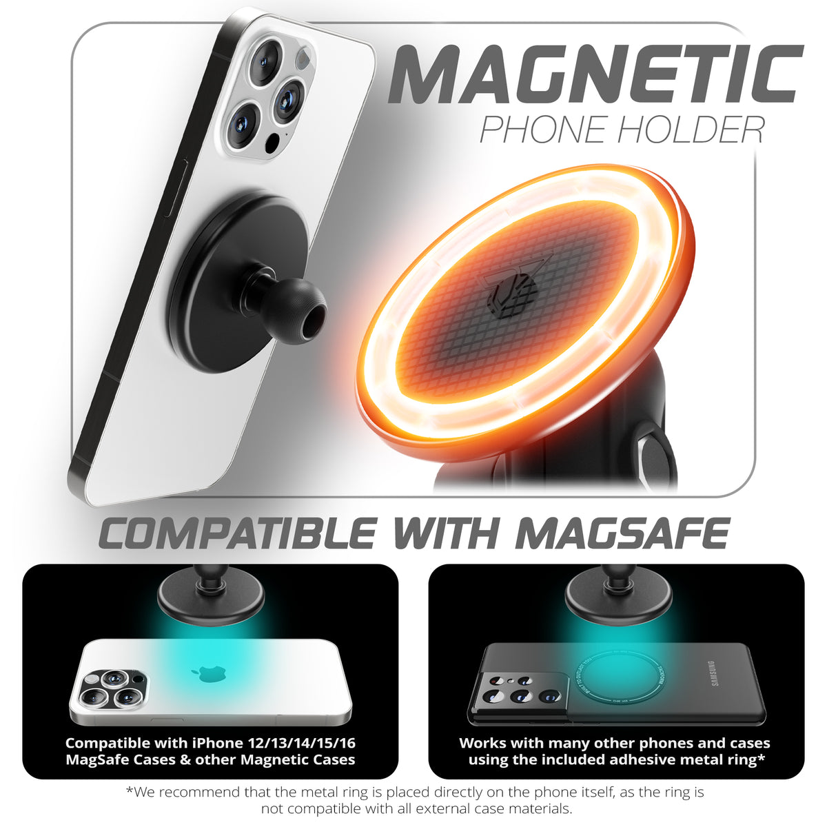 Bronco Magnetic Phone Mount With Dash Clip Bracket | 2" Arm – Tackform