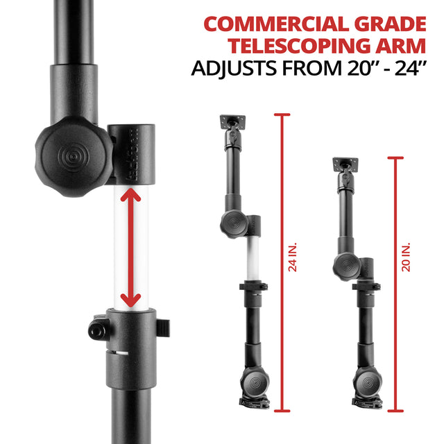 Heavy Duty Table Clamp Mount | 20"-24" Aluminum Telescoping Arm | Tabl ...