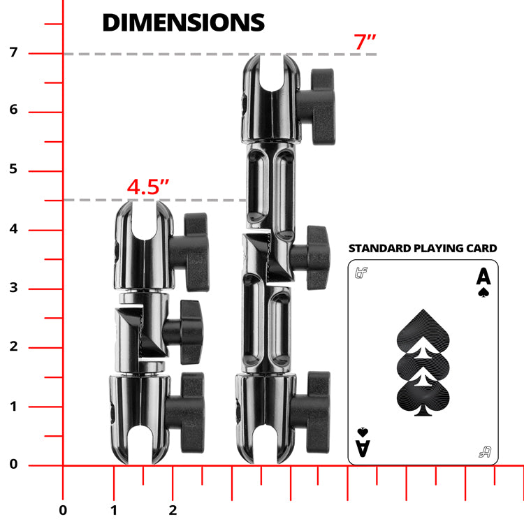 Dual 20mm Ball Socket Arm With Elbow| Die Cast Arm With Knob | 4.5 ...